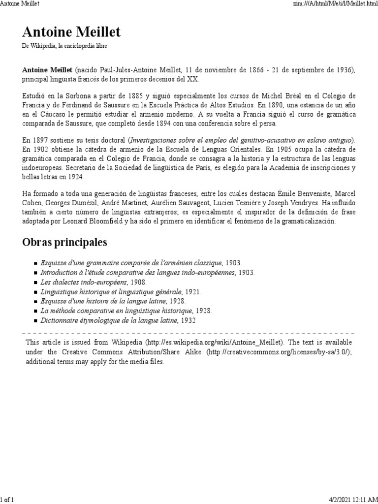 Antoine Meillet: Lingüista Francés Destacado | PDF | Lingüística ...
