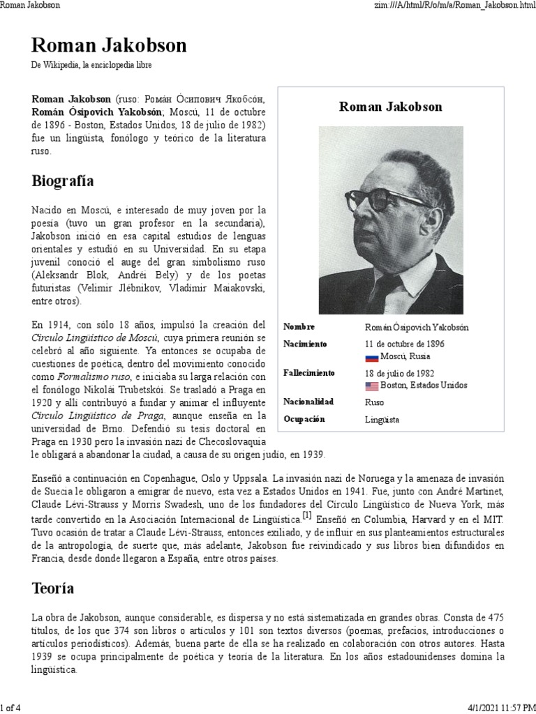 Roman Jakobson | PDF | Comunicación humana | Lingüística