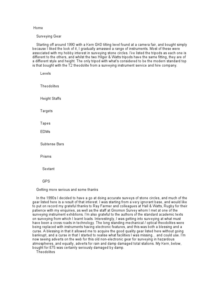 Surveying Instruments Collection | PDF | Technology & Engineering