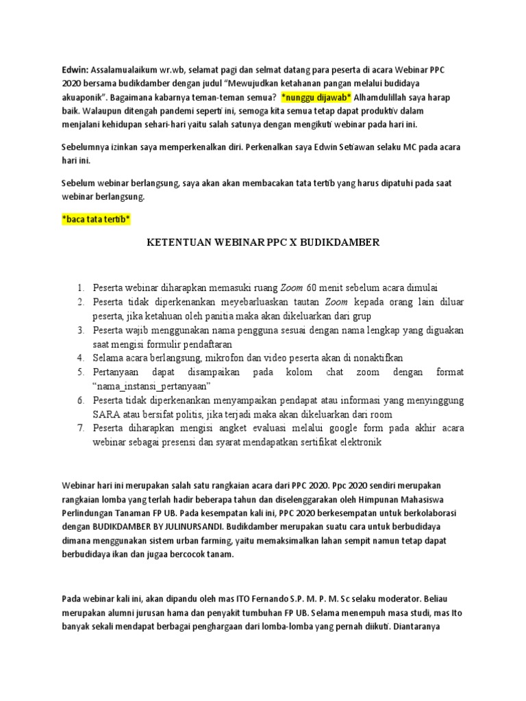 Script Webinar | PDF