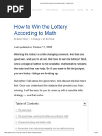 Lotto Winning Secrets | PDF | Lottery | Odds