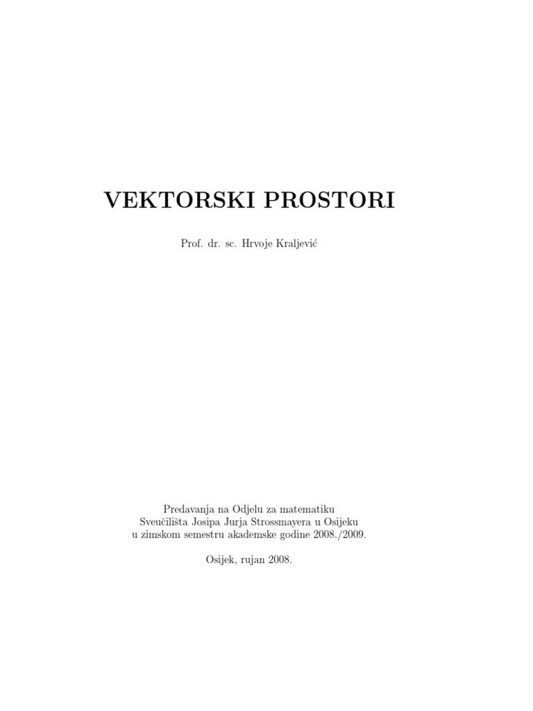 Vektorski Prostori | PDF