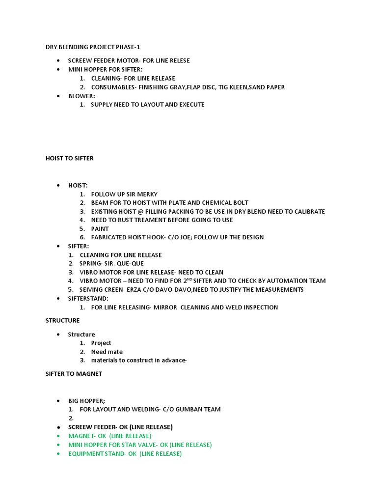 Dry Blending Project Phase 1 Overview | PDF | Home & Garden | Science ...