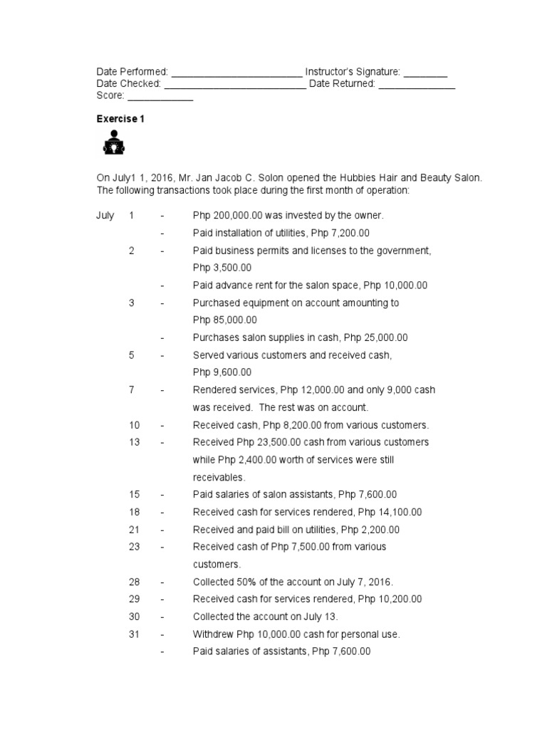 Exercise 6 - Posting Using T-Account | PDF | Financial Services | Economies