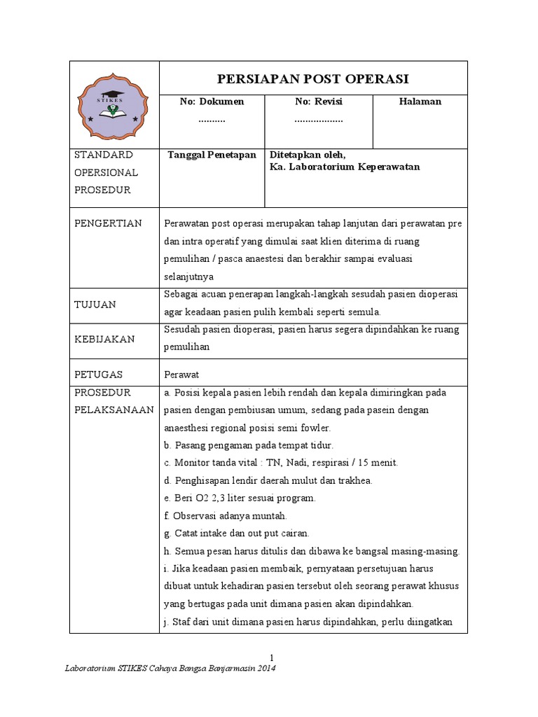 Logbook Dan Dops Minggu 3 Persiapan Post Op (Gadar) | PDF