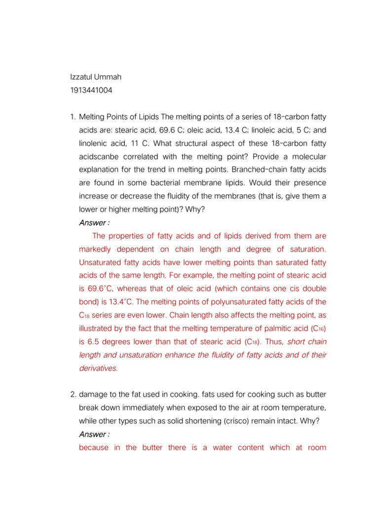 Lipid Task IZZATUL UMMAH 1913441004 | PDF