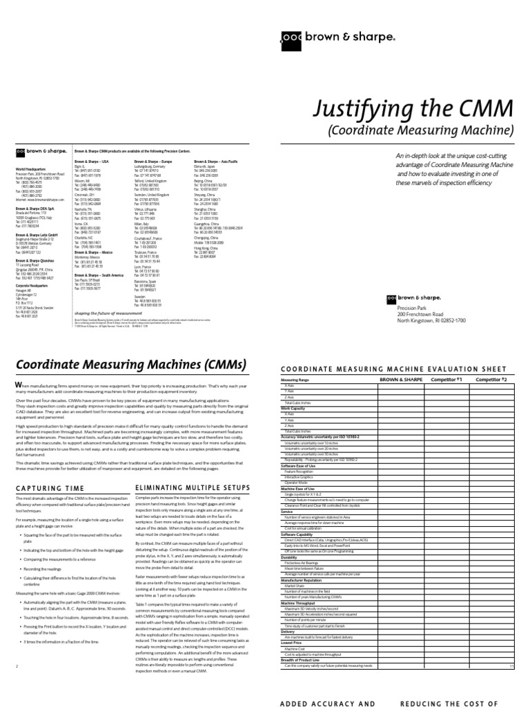 Justifying The CMM: (Coordinate Measuring Machine) | PDF | Computer ...