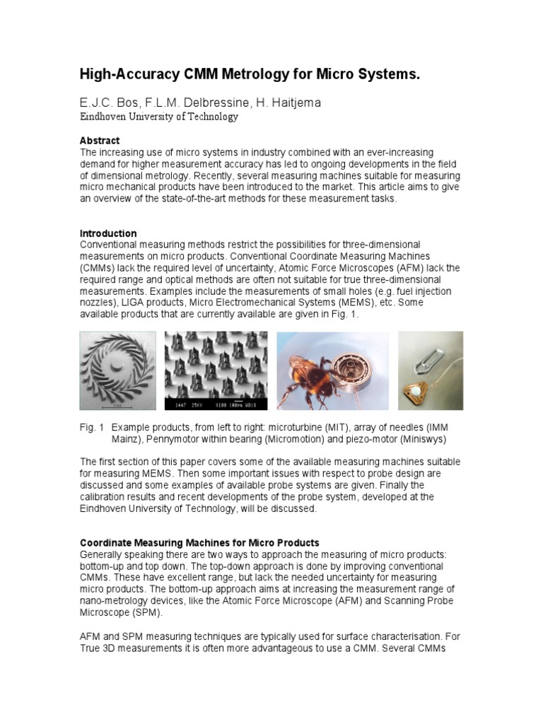 High-Accuracy CMM Metrology For Micro Systems | PDF | Force | Physics