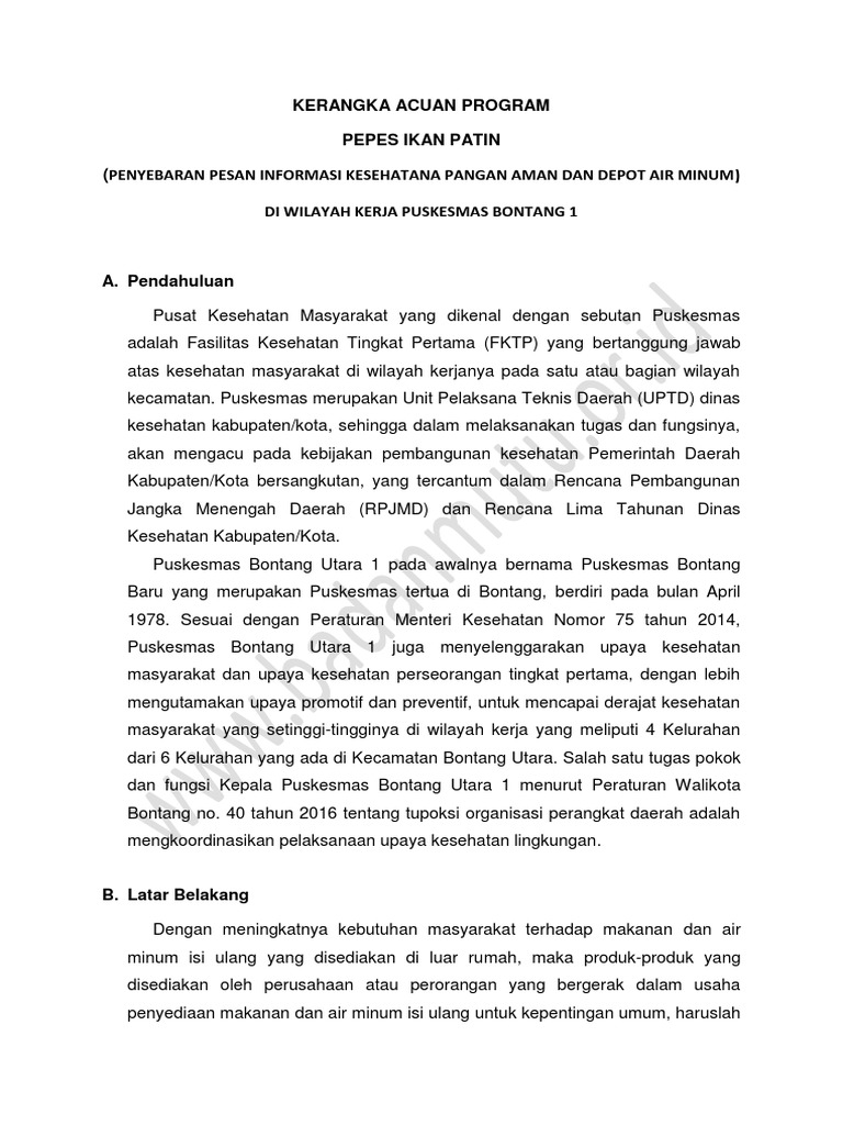 Contoh KAP Inovasi Pepes Ikan Patin | PDF | Kesehatan Holistik