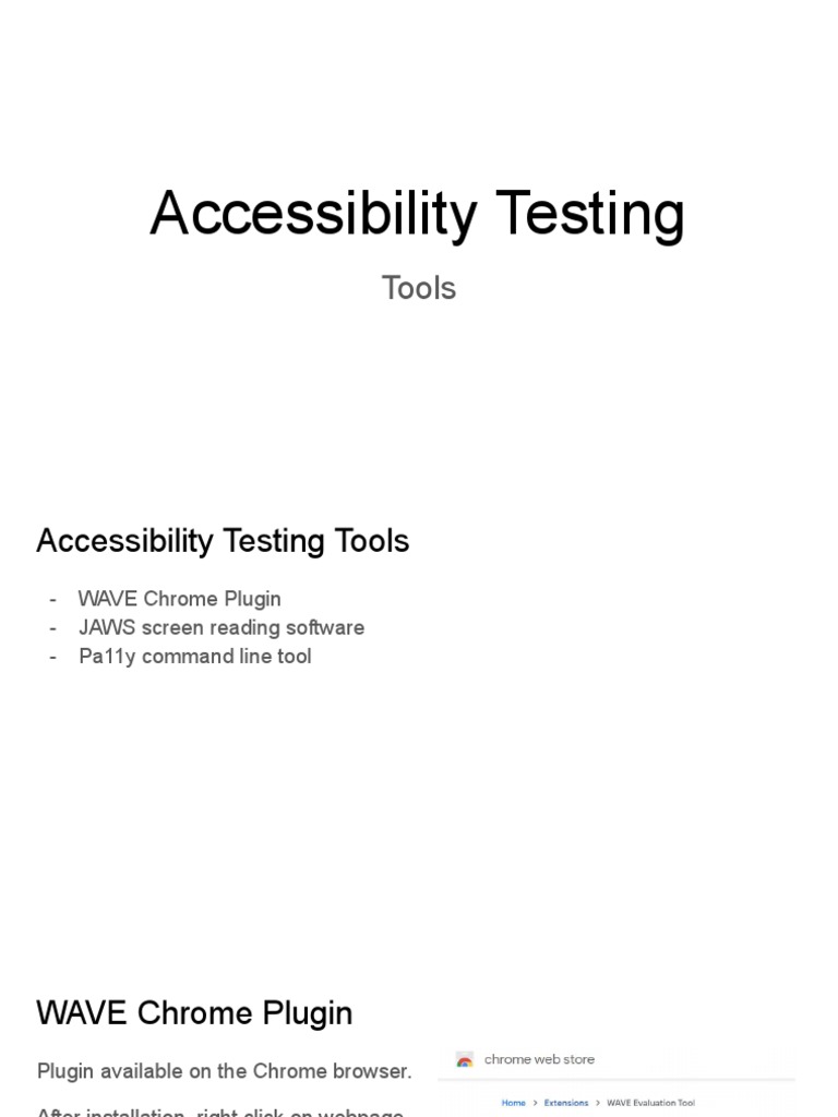 ADA Testing Tools | PDF