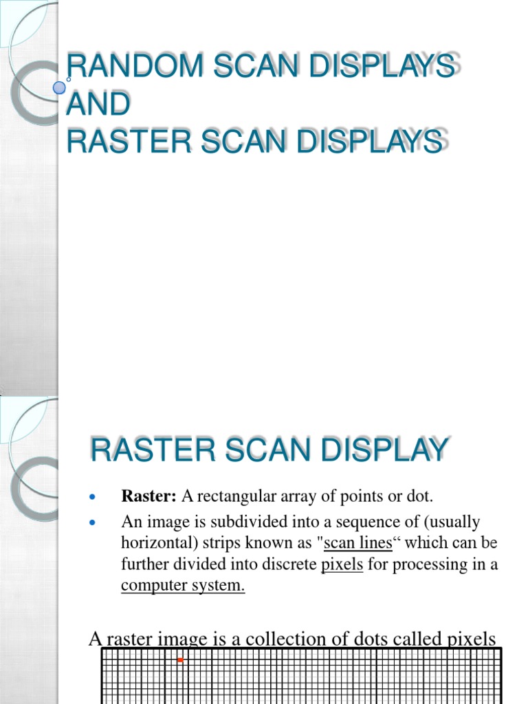 Random Scan Displays AND Raster Scan Displays | PDF | Pixel | Imaging