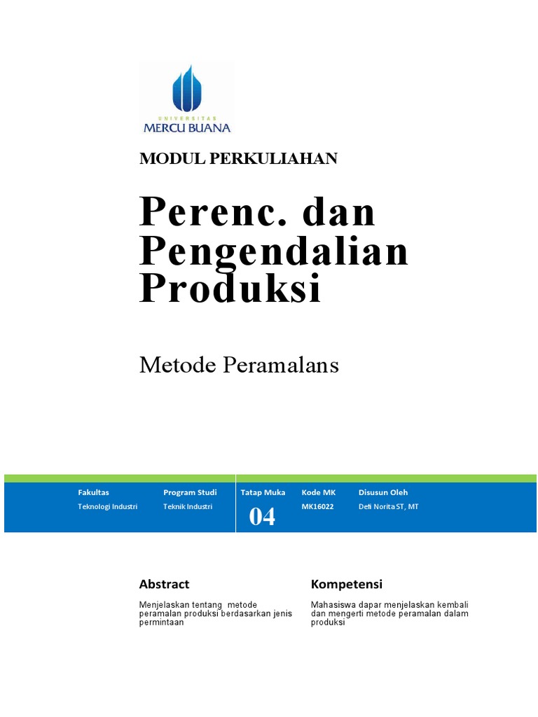 Modul 4 Peramalan Atau Forecasting | PDF