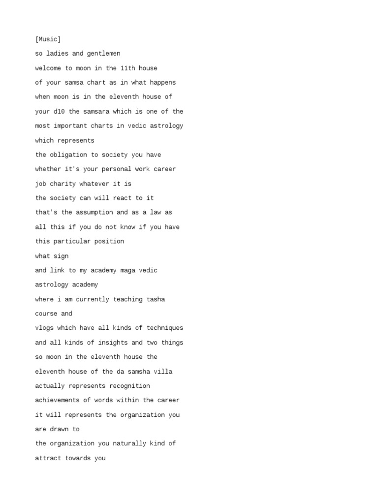 Moon in The 11th House of D10 Dashamsha Chart in Vedic Astrology ...