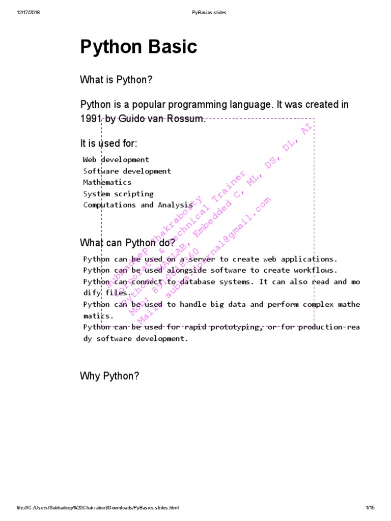 Python Basic Tutorial 2 Pdf Python Programming Language Programming Language 