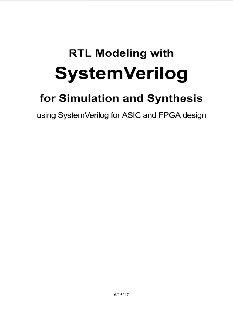 Rtl Modeling With Systemverilog Pdf Hardware Description Language Electronic Design
