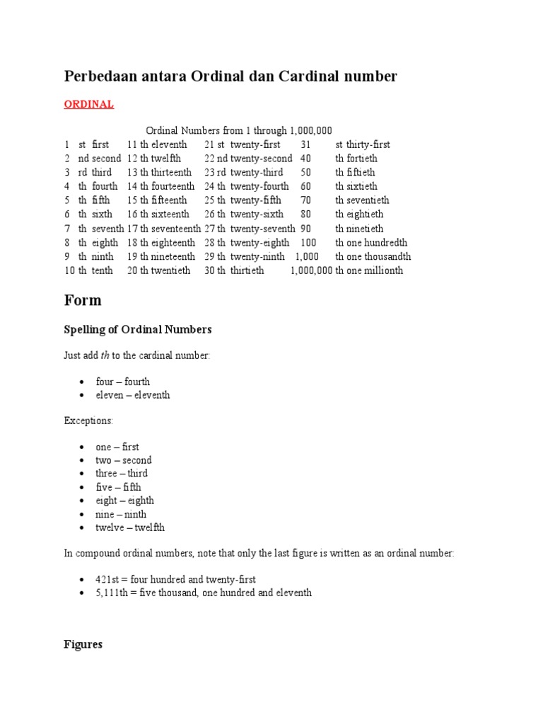 Ordinal vs Cardinal Numbers Guide | PDF | Fahrenheit | Teaching Mathematics
