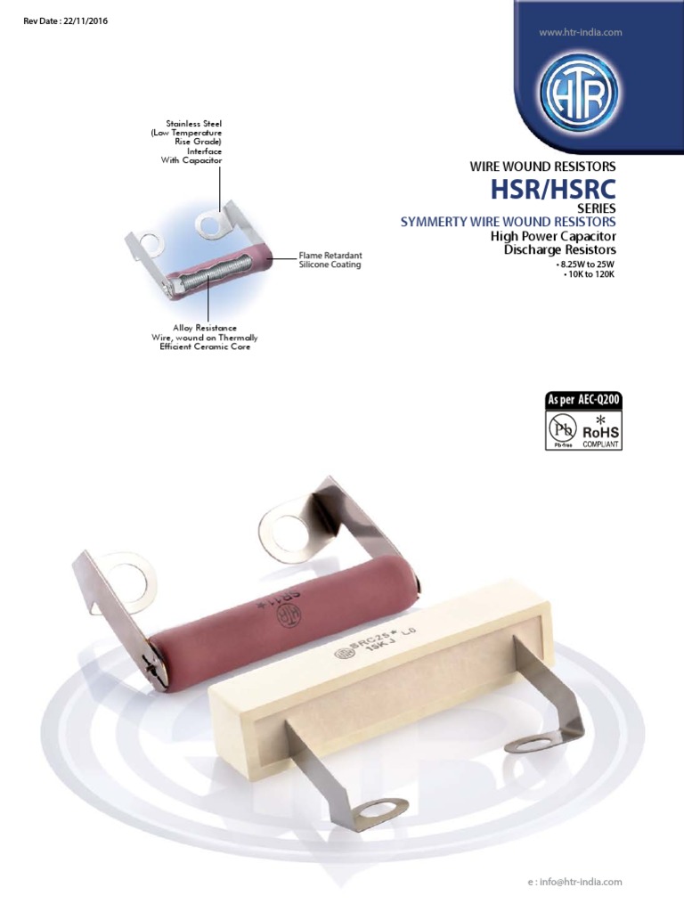 HSR/HSRC: Symmerty Wire Wound Resistors | PDF | Electrical Resistance ...