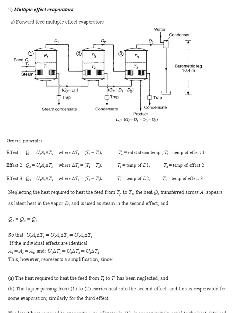 2) Multiple Effect Evaporators A) Forward Feed Multiple Effect ...