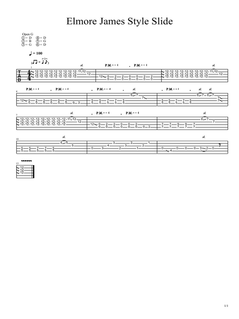 Elmore James - Style Slide | PDF | Blues
