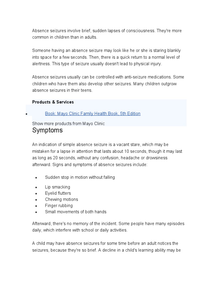 Understanding Absence Seizures in Children | PDF | Epilepsy | Disorders ...