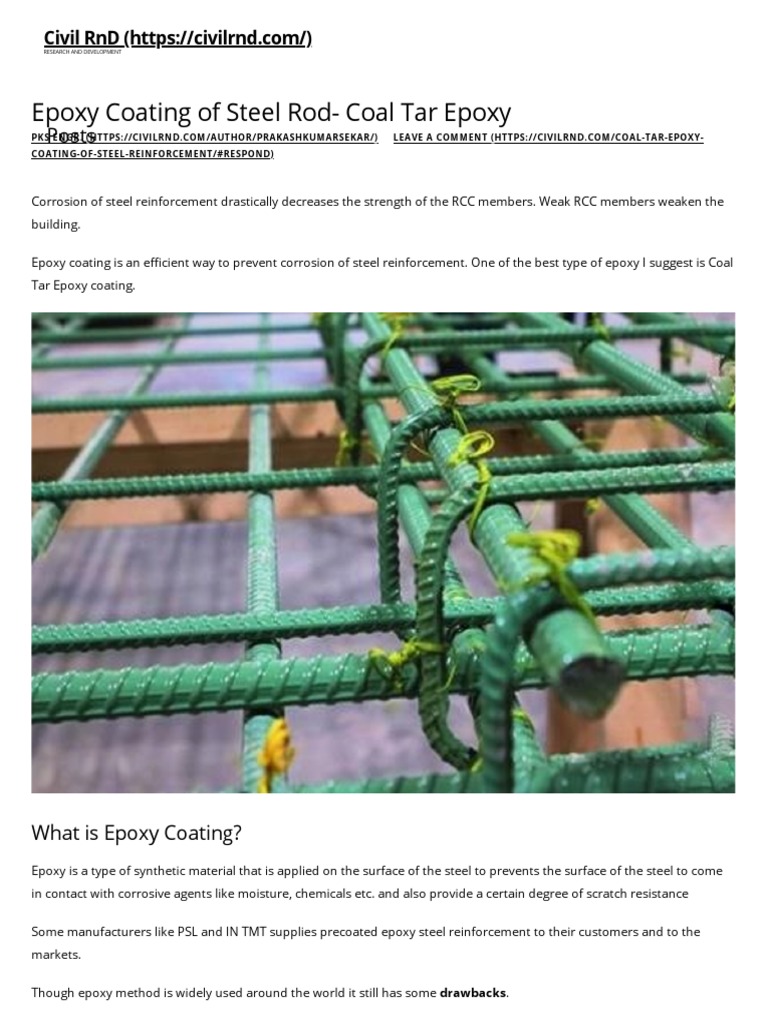 Epoxy Coating of Steel Rod - Coal Tar Epoxy | PDF