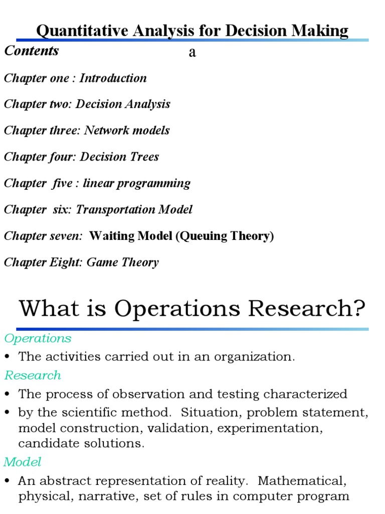 Power Point Quantative Method | PDF | Teaching Mathematics | Mathematical Optimization