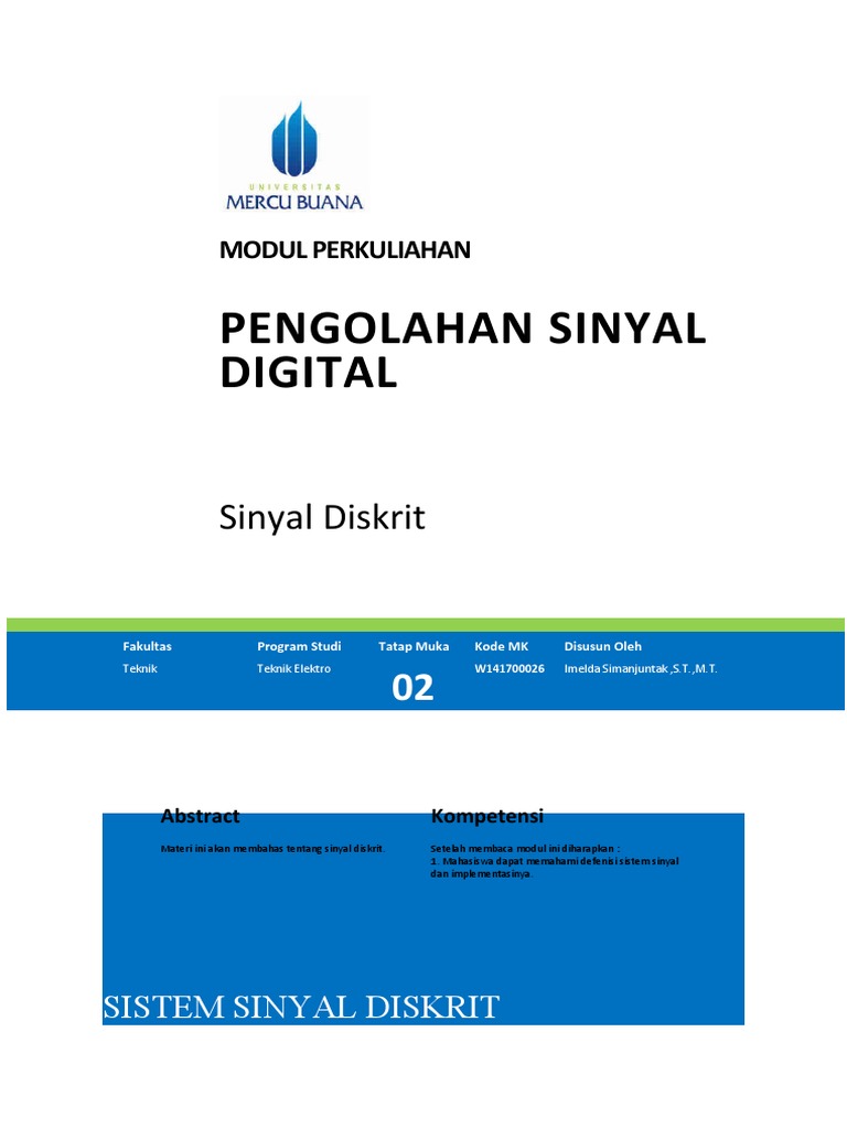 Modul 2 - Sinyal Diskrit | PDF