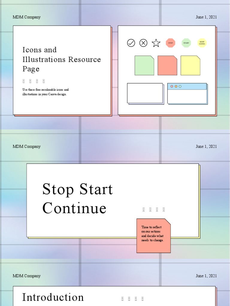 Memphis Stop Start Continue Brainstorm Presentation | PDF | Brainstorming