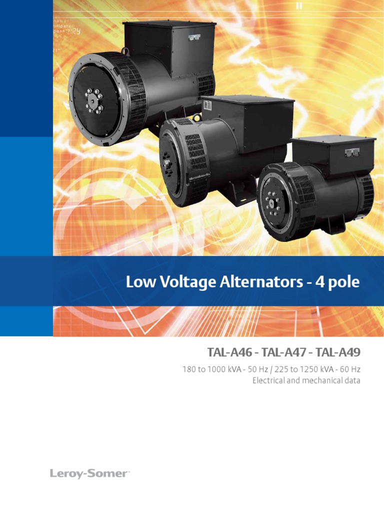 Low Voltage Alternators - 4 Pole: TAL-A46 - TAL-A47 - TAL-A49 | PDF ...