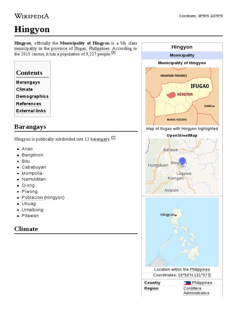 Hingyon: Hingyon, Officially The Municipality of Hingyon Is A 5th Class ...