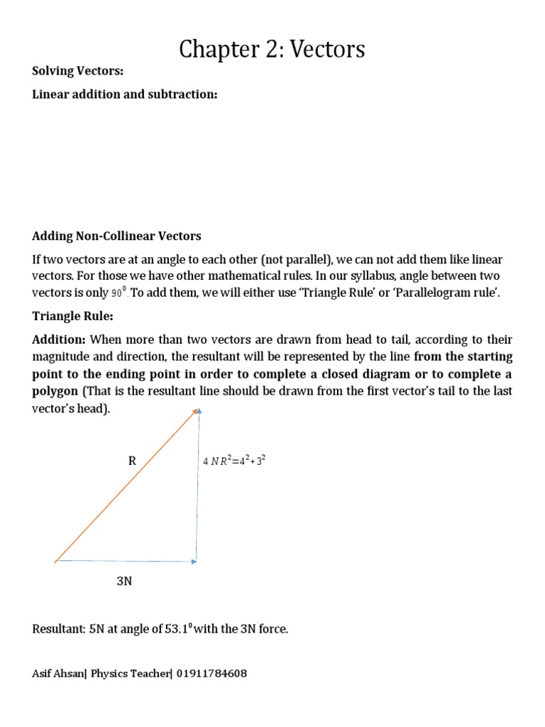 Physics Vectors for Students | PDF | Projectiles | Acceleration