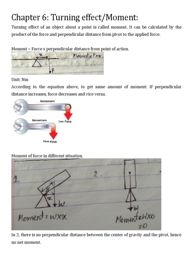 Unit 1 Chapter 6 - Turning Effect of Forces | PDF | Center Of Mass | Force Unit 1 Chapter 6 - Turning Effect of Forces | PDF | Center Of Mass | Force