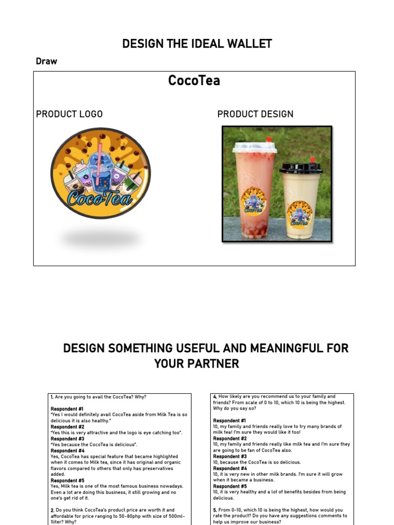 Cocotea: Design The Ideal Wallet | PDF | Tea | Business