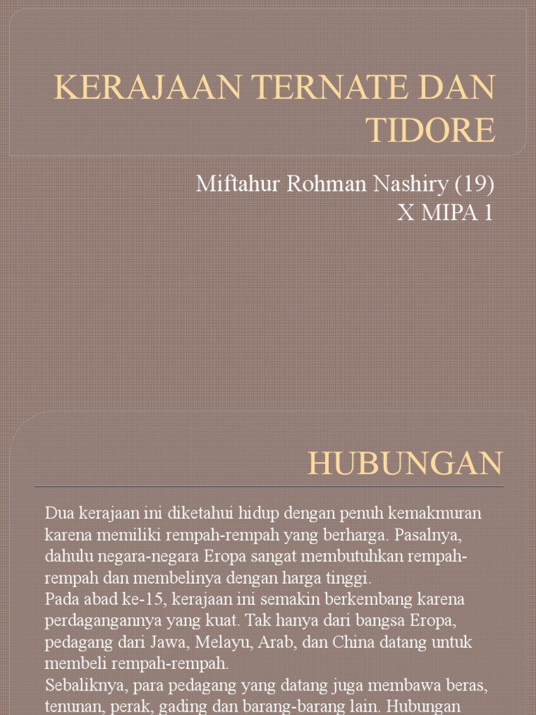 Kerajaan Ternate Dan Tidore | PDF