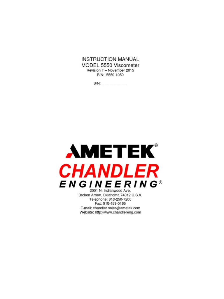 Model 5550 HPHT Viscometer Manual | PDF | Calibration | Shear Stress