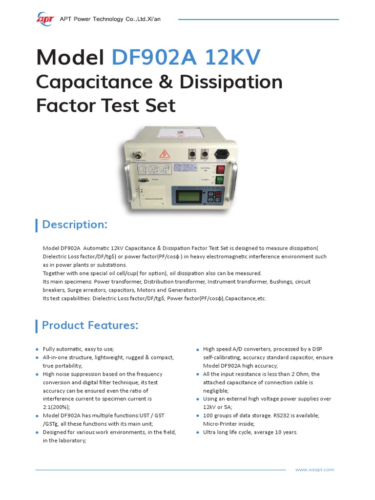 Df902a 12KV | Download Free PDF | Capacitor | Transformer