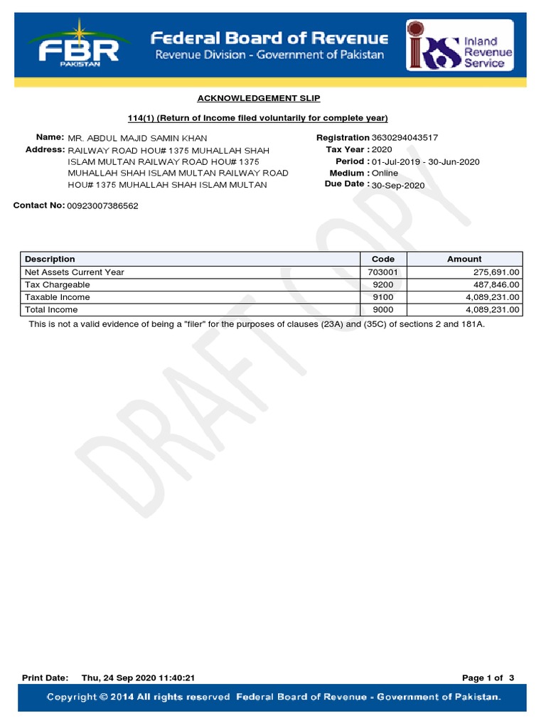 Declaration 3630294043517 | PDF | Taxes | Government Finances