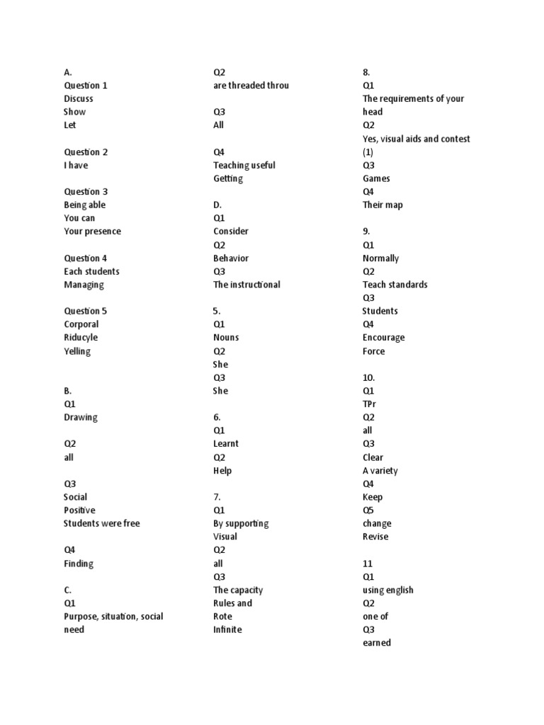 Answer Key Tefl | PDF | Part Of Speech | Teachers