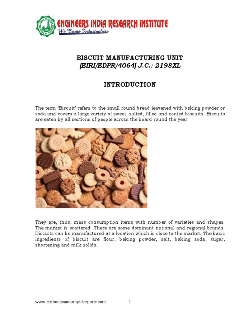 Project Report On Biscuit Manufacturing Unit | PDF | Biscuit | Flour
