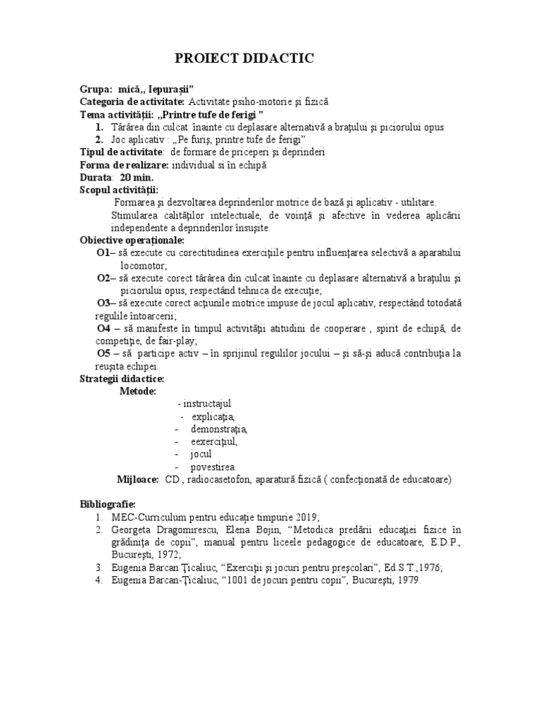 Proiect Didactic Educatie - Fizica | PDF