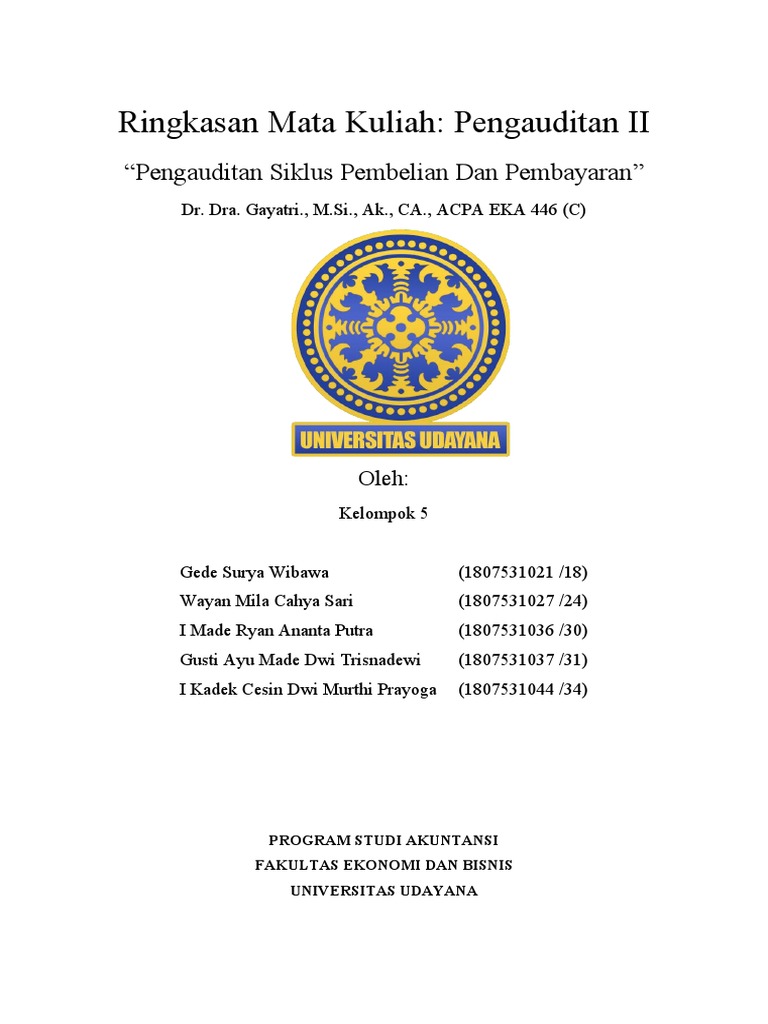 KLP 5 - Siklus Pembelian Dan Pembayaran | PDF