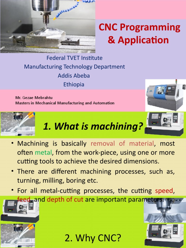 CNC Programming & Application: Federal TVET Institute Manufacturing ...