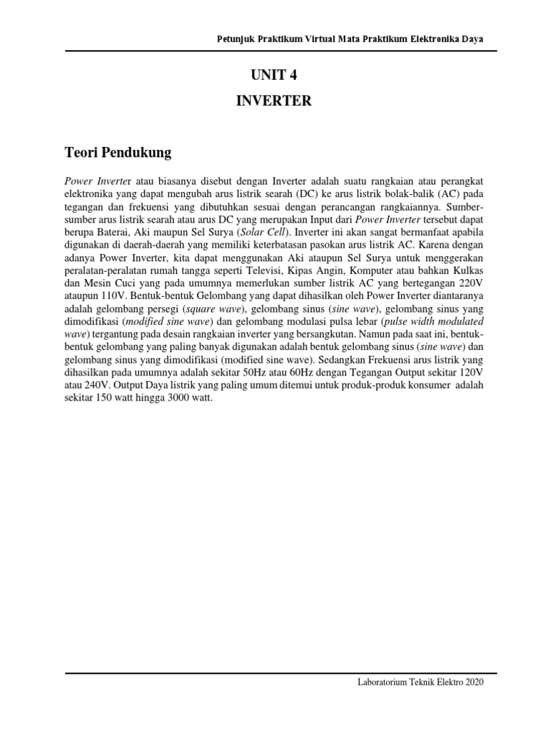UNIT 4 Inverter 1 Fasa Dan 3 Fasa | PDF