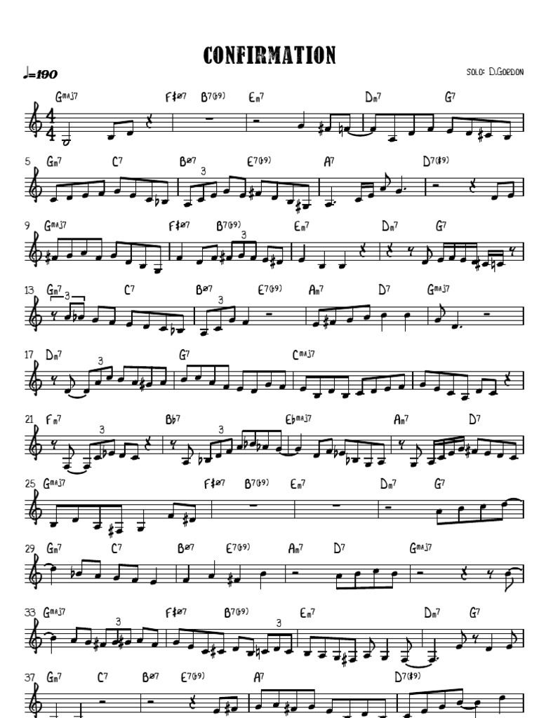 Dexter Gordon Confirmation Transcription | PDF
