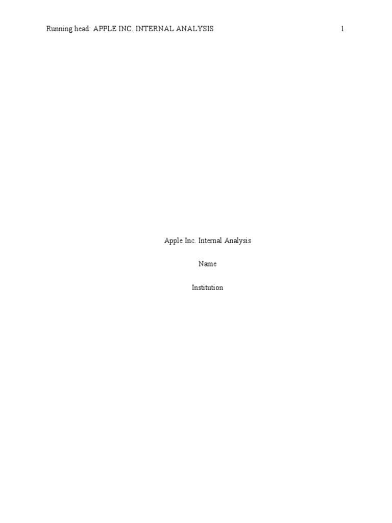 Apple Inc. Internal Analysis Overview | PDF | Apple Inc. | Logistics