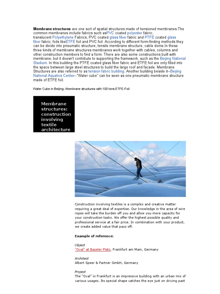 An In-Depth Look at Membrane Structures and Fabric Architecture | PDF ...