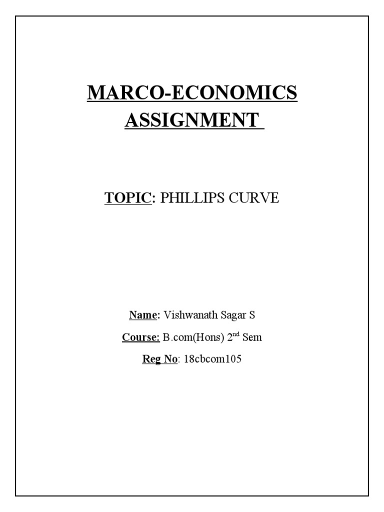 Marco-Economics Assignment: Topic: Phillips Curve | PDF | Phillips ...