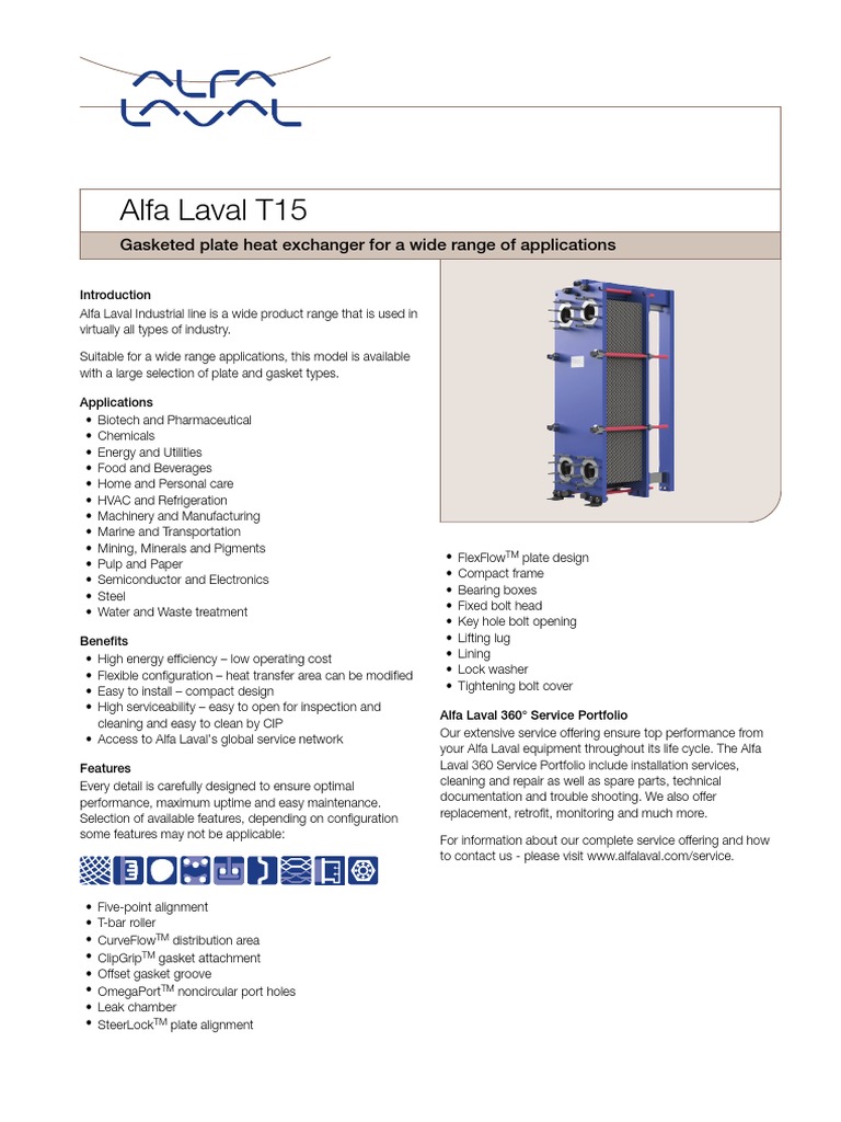 Alfa Laval t15 | PDF | Building Engineering | Mechanical Engineering