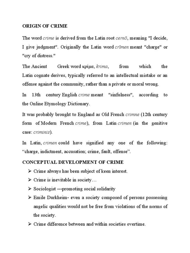 Origin of Crime | PDF | Crime & Violence | Crime Thriller