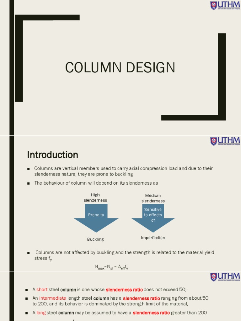 2 Column Design | PDF | Buckling | Materials